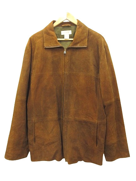 【中古】ジェイクルー J.CREW レザージャケット ヌバック アウター ブラウン L メンズ