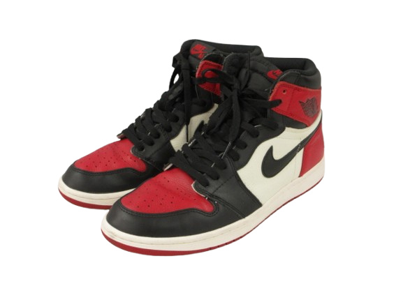 【中古】ナイキ NIKE エアジョーダン1 レトロ ハイ ブレッドトゥ AIR JORDAN 1 RETRO HIGH OG BRED TOE 28.0cm メンズ