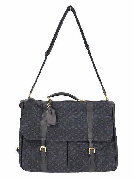 【中古】ルイヴィトン LOUIS VUITTON LV モノグラムミニ ドゥニーズ M42311 ハンドバッグ ショルダーバッグ ネイビー