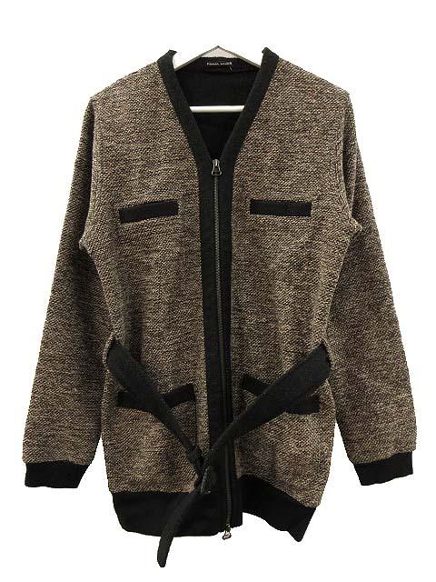 【中古】フランクリーダー FRANK LEDER WEAVED WOOL ZIP CARDIGAN ウール ジップ カーディガン ブラウン系 メンズ
