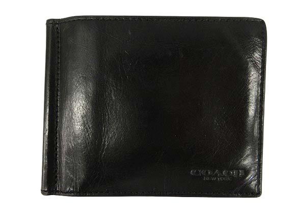 【中古】コーチ COACH ボックスド ビルフォールド ウォレット・マネー クリップ CJ885B 2つ折り 財布 レザー 本革