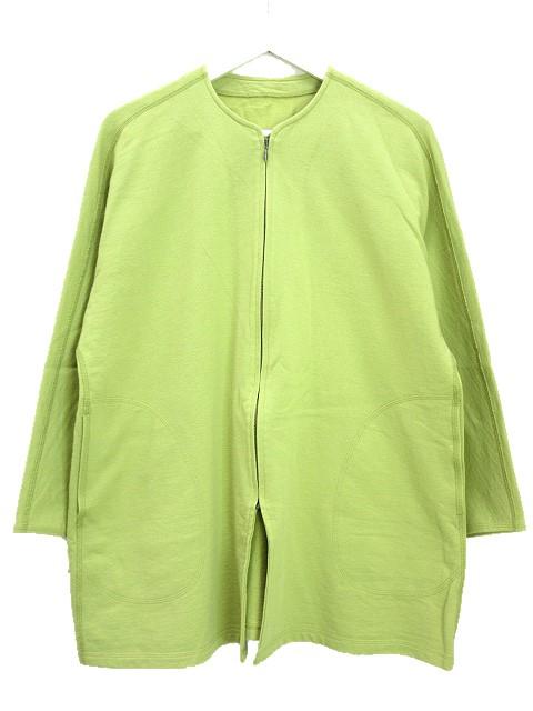 【中古】ヨーガンレール JURGEN LEHL ババグーリ コットン裏毛 ジップアップ カーディガン ジャケット きみどり 上着