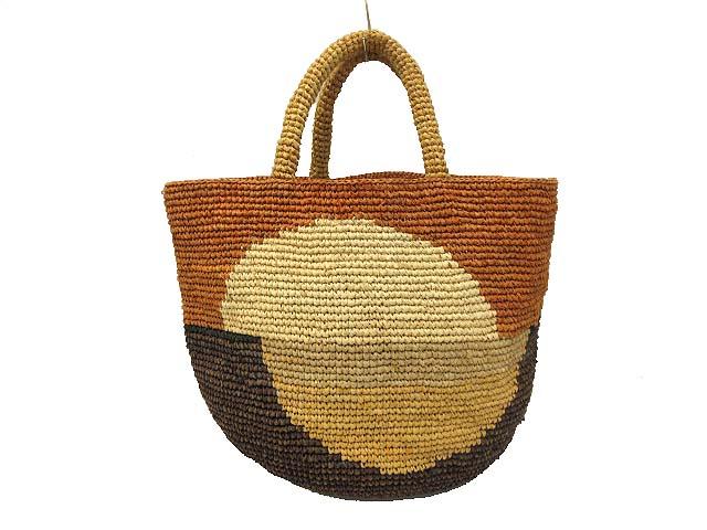 【中古】サン アルシデ Sans-Arcidet KAPITY BLOC BAG かごバッグ 鞄 ハンドバッグ ベージュ ブラウン レディース