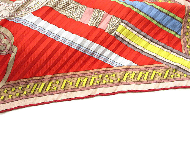 中古】エルメス HERMES プリーツ カレ エトリエの競演 シルク スカーフ