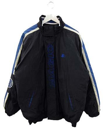 【中古】スターター STARTER NBA オーランド マジック 中綿 ナイロンジャケット L Orlando Magic ブラック メンズ