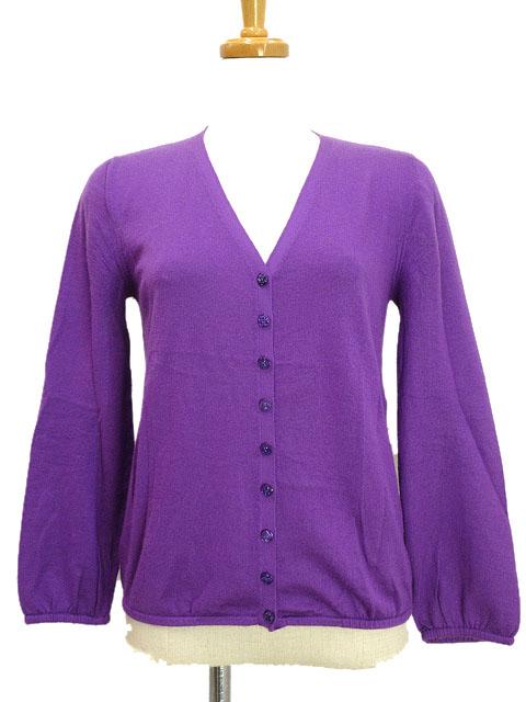 【中古】ルイヴィトン LOUIS VUITTON カシミヤ ニット カーディガン S パープル 紫 トップス 長袖 カシミア