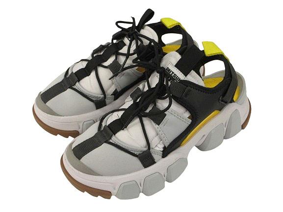 【中古】オニツカタイガー Onitsuka Tiger DENTIGRE CAGE 1183C331 デンティグレ サンダル 23cm グレー シューズ