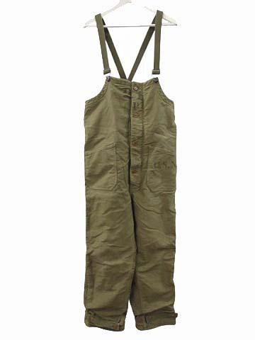【中古】コリンボ COLIMBO ミッドシップ ビブ オーバーオール デッキパンツ M オリーブ USN ステンシル メンズ