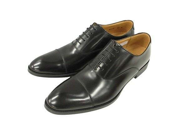 【中古】未使用品 リーガル REGAL ストレートチップ プレーントゥ レザー ビジネスシューズ ブラック 黒 26.0cm