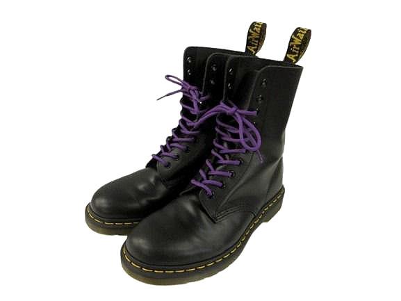 【中古】ドクターマーチン DR.MARTENS 10ホール レースアップブーツ 1490 AW006 黒 ブラック UK7 シューズ 靴 メンズ