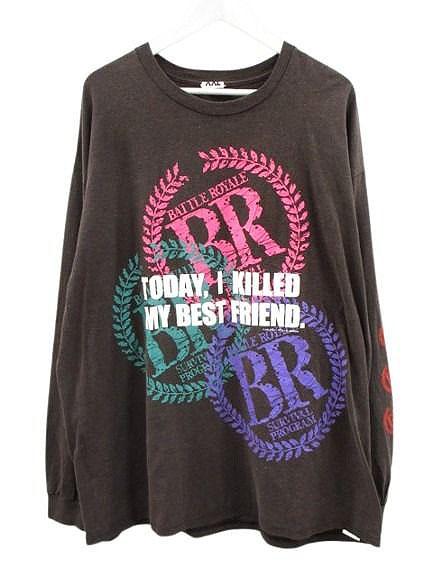 【中古】Battle e × weber long sleeve T shirt バトルロワイアル ウェーバー ロングスリーブ Tシャツ XXL 黒
