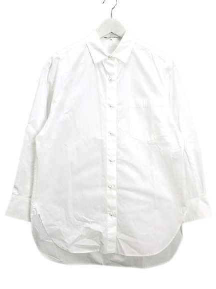 【中古】未使用品 23区 【洗える】CANCLINI ポケット付き パールボタン シャツブラウス 36 ホワイト 白 トップス 長袖