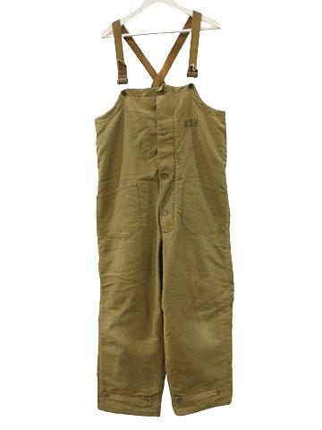 【中古】ヴィンテージ VINTAGE 40s US NAVY 米軍実物 N-1 デッキパンツ sizeM USN ミリタリー オーバーオール