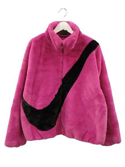 【中古】ナイキ NIKE BIG SWOOSH ファージャケット CU6559-564 XXL ピンク系  ジップアップ ブルゾン アウター メンズ