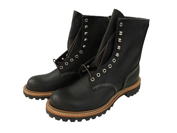 【中古】未使用品 レッドウィング REDWING 4501  8インチ ロガーブーツ ブラックオイルスリック レザー 8.5D メンズ