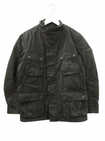 【中古】バブアー Barbour インターナショナル  GAUGE WAX JKT オイルドジャケット ブラック M メンズ