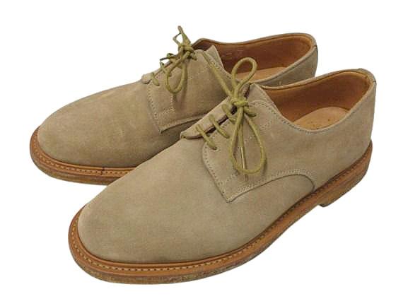 【中古】サンダース SANDERS スウェード ダービーシューズ 8813LS 8 ベージュ系 レザーシューズ 革靴