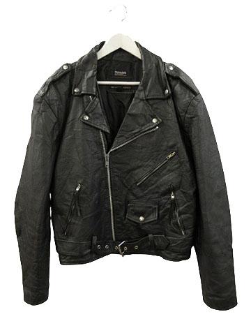 【中古】90s ウィルソンズ WILSONS レザー ダブルライダース ジャケット 本革 XL ブラック メンズ