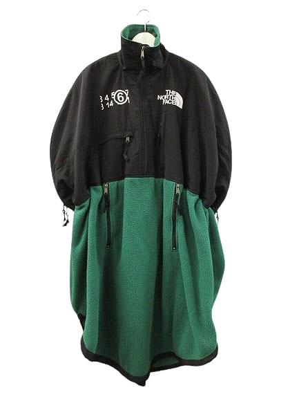 【中古】ザノースフェイス THE NORTH FACE × MM6 DENALI サークルフリースワンピース S62CT0106 S グリーン ロング