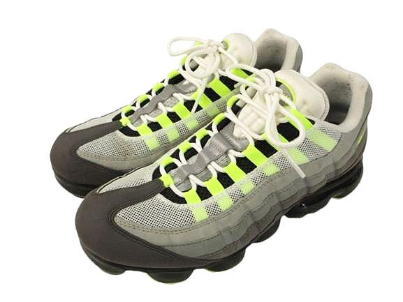 【中古】ナイキ NIKE AIR VAPORMAX 95 AJ7292-001 エア ヴェイパーマックス 95 28cm グレー イエロー スニーカー