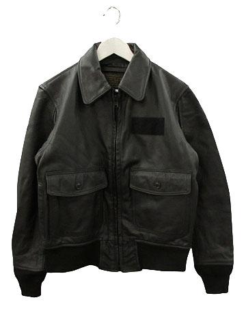 【中古】LEGENDARY PRODUCTS CO. レザー フライトジャケット USA製 ブラック S USN メンズ