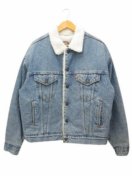 【中古】リーバイス Levi's 90s 70609 デニムジャケット ジージャン 裏ボア USA製 ブルー M メンズ