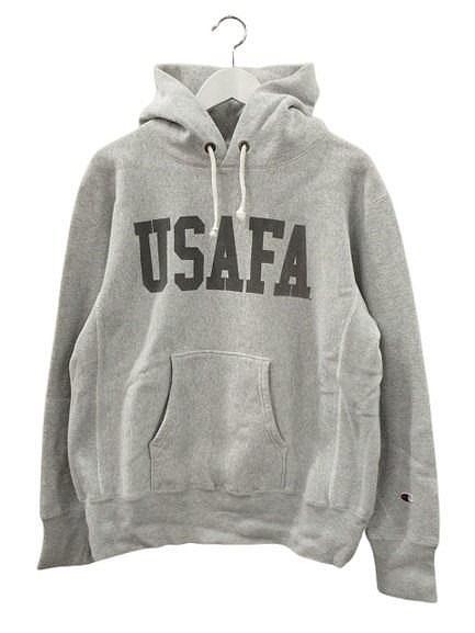【中古】チャンピオン CHAMPION REVERSE WEAVE PULLOVER SWEAT PARKA USAFA スウェット パーカー L グレー