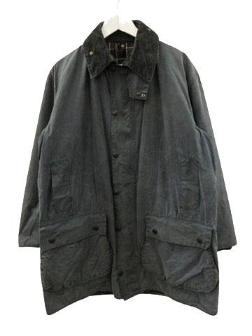 【中古】バブアー Barbour 80s 90s BORDER ボーダー オイルドジャケット C42 3ワラント ネイビー系 ヴィンテージ