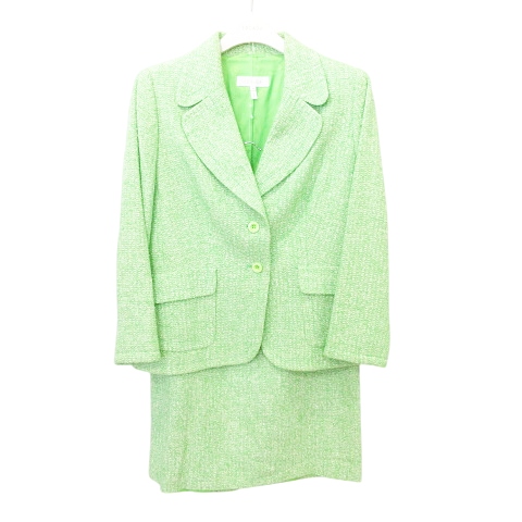 【中古】エスカーダ ESCADA 美品 スカート スーツセットアップ 46 42 約XL〜XXL 大きいサイズ ライトグリーン