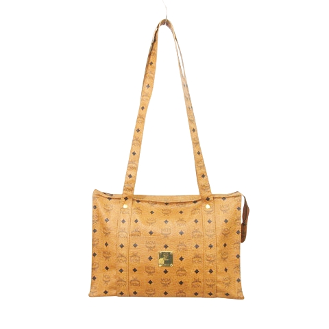 【中古】エムシーエム MCM レザー 皮革 ショルダーバッグ カバン 鞄 茶 ブラウン キャメル ☆AA★ レディース