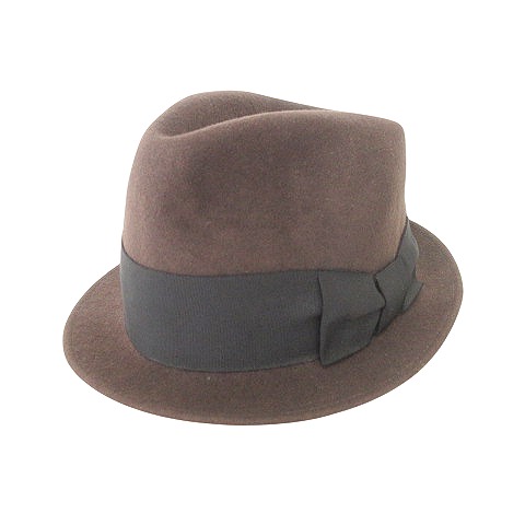 【中古】グラッドハンド GLAD HAND＆CO. 美品 フェルトハット 帽子 リボン 日本製 Lサイズ 茶 ブラウン メンズ