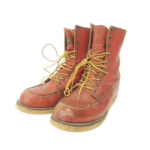 【中古】レッドウィング REDWING 半円犬タグ レースアップ ブーツ レザー 31135 US製 7 1/2 26.0?p レッドブラウン