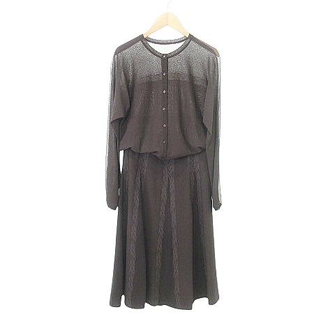 【中古】未使用品 エポカ EPOCA 美品 2点セット タグ付き カーディガン フレア スカート ニット 薄手 レース 40 XL