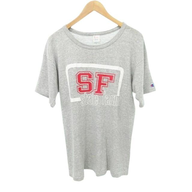 【中古】チャンピオン CHAMPION 美品 80s トリコタグ プリント Tシャツ 半袖 トップス US製 Mサイズ グレー メンズ