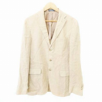 【中古】ポロ バイ ラルフローレン Polo by Ralph Lauren テーラードジャケット ブレザー  イタリア製 34R ベージュ