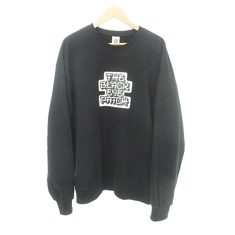 【中古】ブラックアイパッチ THE BLACK EYE PATCH 23SS 美品 KANJI LABEL TYPEFACE CREW SWEAT ロゴ トレーナーL