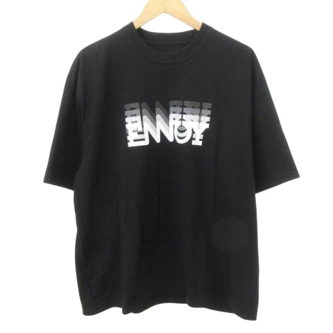 【中古】ザエンノイプロフェッショナル 美品 SS23BRENCT07NTL エレクトリック ロゴ Tシャツ 半袖 Mサイズ 黒 メンズ