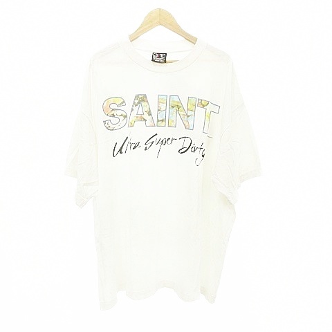 【中古】セントマイケル SAINTMICHAEL 美品 SUPER DIRTY ロゴ Tシャツ 半袖 SM-HR8-0000-025 日本製 XXLサイズ