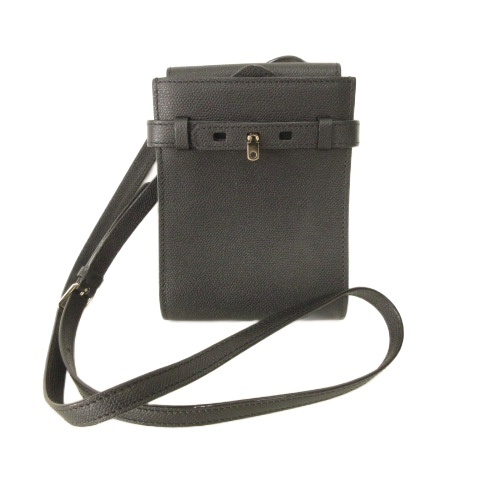 【中古】ヴァレクストラ ブレラ トラッコリーナ スリム ショルダーバッグ 鞄 ミニ レザー N 527587 黒 ブラック