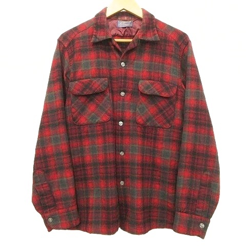 【中古】ペンドルトン PENDLETON 50s ヴィンテージ ボードシャツ ネルシャツ チェック 長袖 M 赤 レッド メンズ