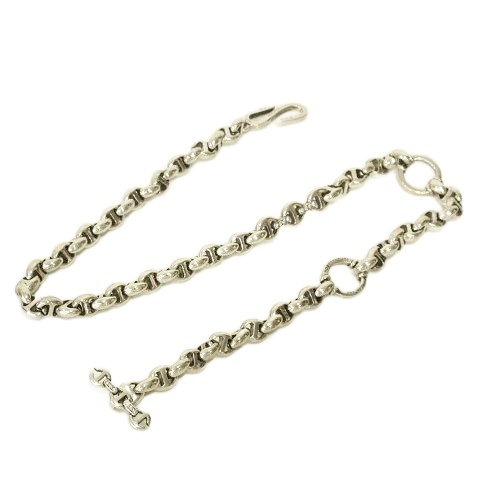 【中古】ホーセンブース 10mm オープンリンク ウォレットチェーン 22Pダイヤ 23インチ ケース付 ギャラ付 925