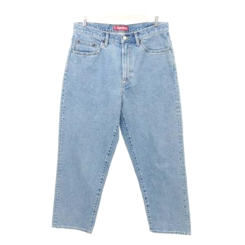 【中古】シュプリーム 美品 25SS バギー デニム ジーンズ パンツ ウォッシュ加工 ジップアップ 32 約M 青 メンズ