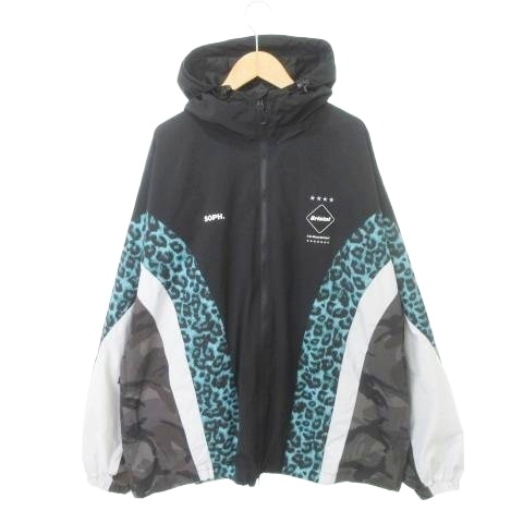 【中古】エフシーレアルブリストル 22SS マルチ パターン ジャケット 220037 ナイロン ロゴ 薄手 Lサイズ 黒