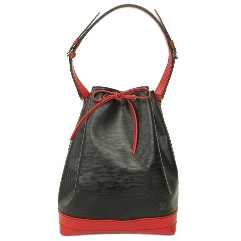 【中古】ルイヴィトン LOUIS VUITTON M44017 エピ ノエ ショルダーバッグ 巾着 レザー ブラック レッド レディース