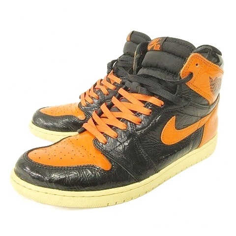 【中古】ナイキ NIKE AIR JORDAN 1 RETRO HIGH OG SHATTERED BACKBOARD 555088-028 スニーカー 29cm オレンジ