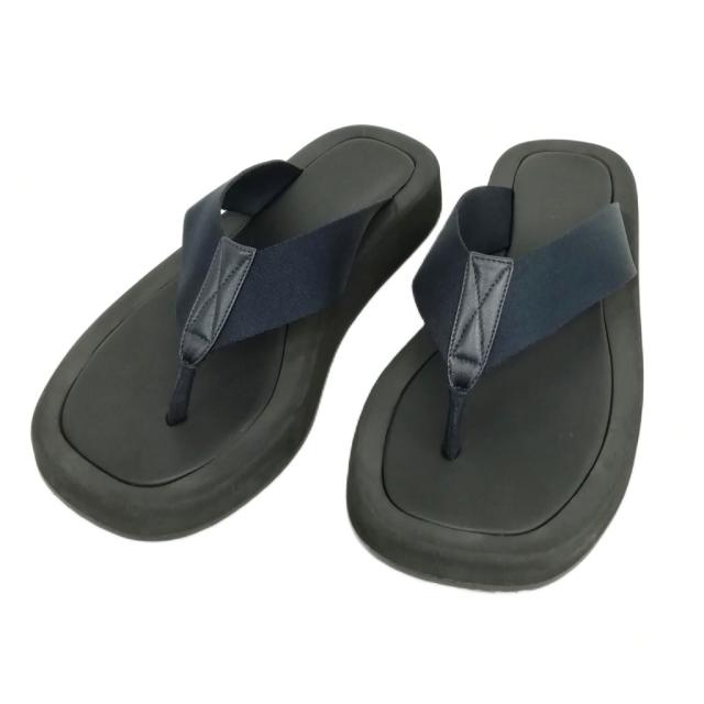 【中古】ザロウ THE ROW ギンザ GINZA トングサンダル ビーチサンダル 37 ネイビー ブラック