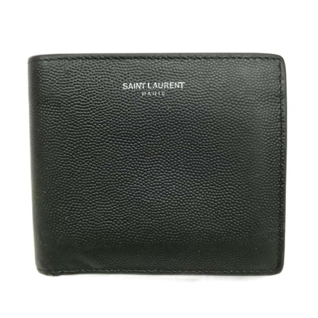 【中古】サンローラン パリ SAINT LAURENT PARIS 396303 BTY0N 二つ折り 財布 ウォレット ブラック メンズ