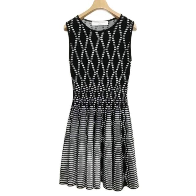 【中古】アナイ ANTONINO VALENTI per ANAYI ノースリーブ ワンピース ニット ジャージー 美品 38 ブラック系