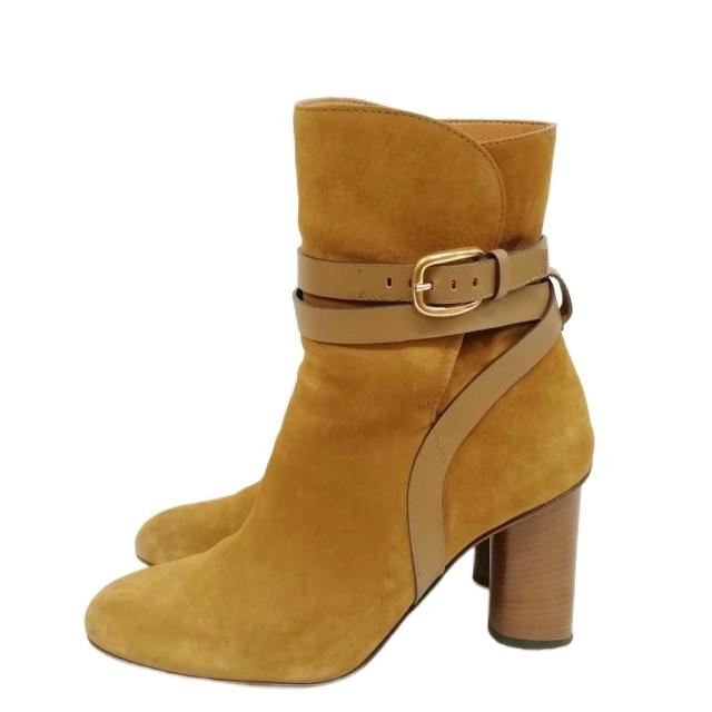 【中古】グッチ GUCCI 380949 Maori Lifford Heeled boots ショート ミドル ブーツ ブーティ 36.5 ブラウン系