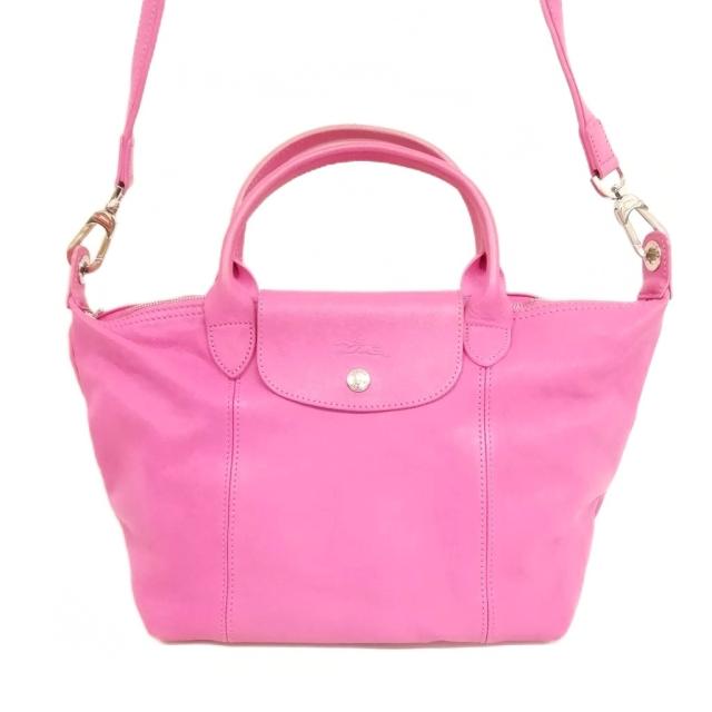 【中古】ロンシャン LONGCHAMP 1512 737 168 ル プリアージュ キュイール ショルダーバッグ レザー ピンク レディース